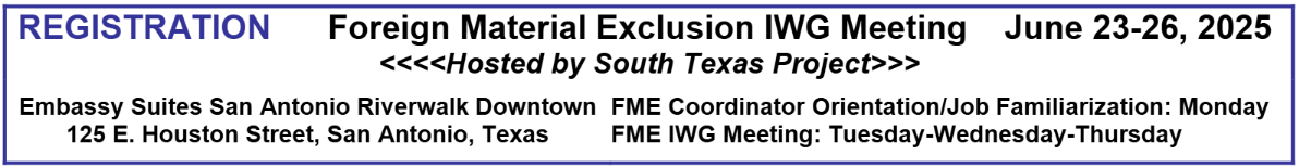 FME IWG Meeting Registration 2025 | MMCI